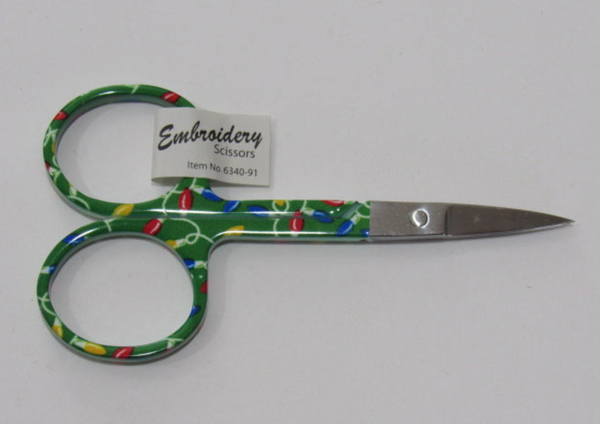 3 3/4" Christmas Embroidery Scissors ~ Christmas Lights – Down Sunshine ...
