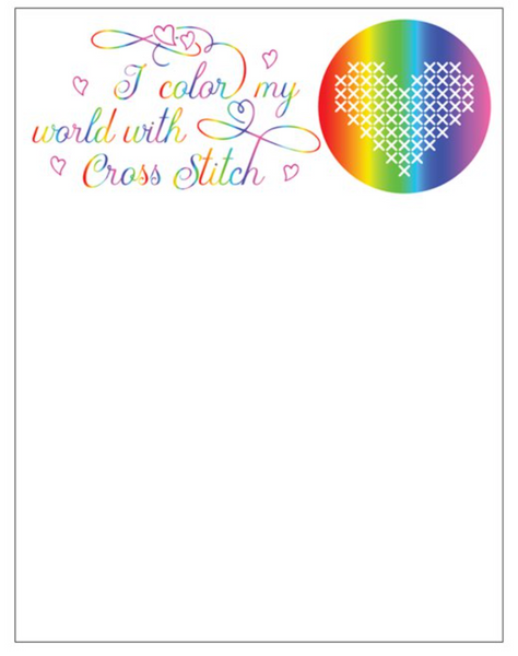 I Color My World With Cross Stitch Notepads – Down Sunshine Lane